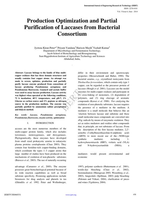 Pdf Production Optimization And Partial Purification Of Laccases From