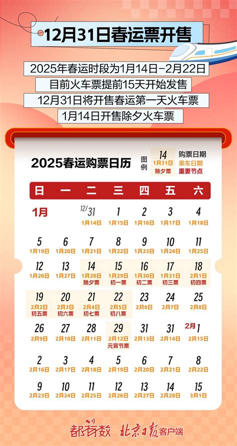 12月31日开售春运车票发售日历抢票攻略来了 大河网