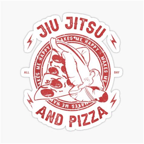 Jiu Jitsu And Pizza Funny Jujitsu Bjj And Mixed Martial Arts Sticker