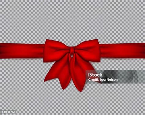 벡터 격리 된 배경에 가로 리본 장식 현실적인 빨간 활 디자인에 대 한 현실적인 활입니다 3차원 형태에 대한 스톡 벡터 아트 및 기타 이미지 Istock