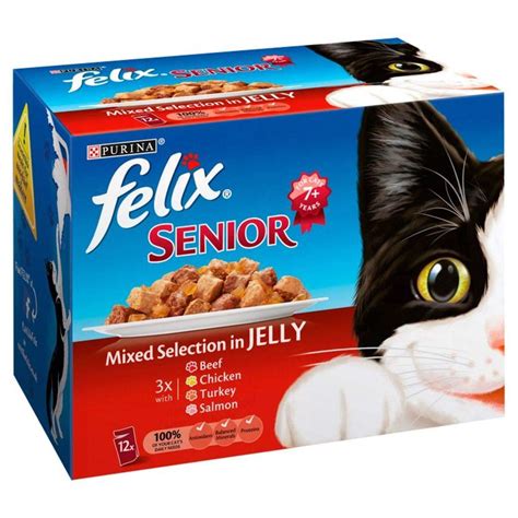 Felix Senior Chunks Variety In Jelly Pouch 12x100g Buy Now With