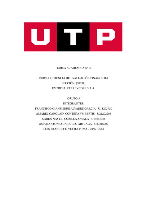 Tarea Académica N° 4 Trabajo De La Ta4 Negocios Digitales Utp