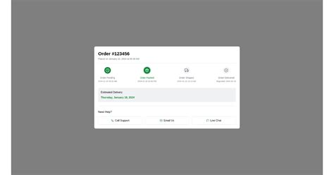 Order Tracking Modal Free React Tailwind Component