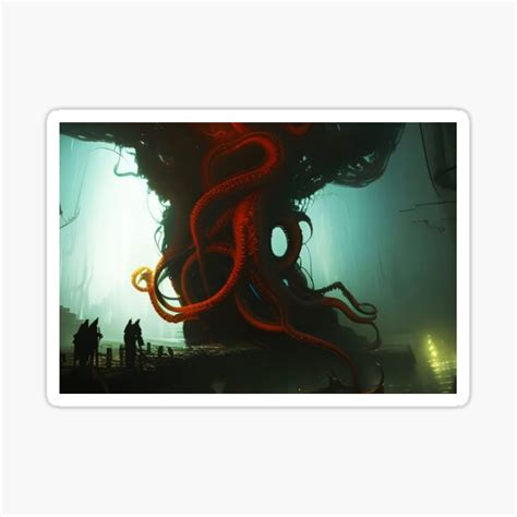 Tomb Of The Elder Things Abstract Painting Digital Art Sticker For