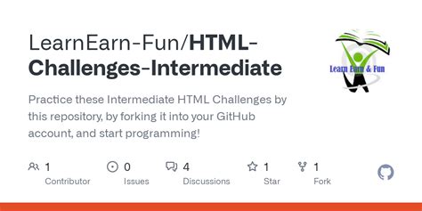 Github Learnearn Fun Html Challenges Intermediate Practice These