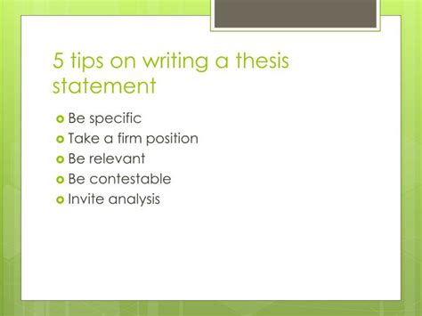 PPT Different Ways To Approach Writing A Thesis Statement PowerPoint