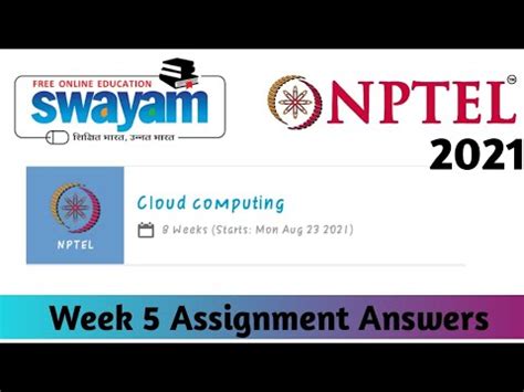 NPTEL Cloud Computing Assignment Answers Week Unique Jankari YouTube