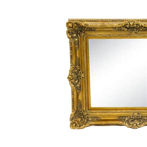 Antique Ornately Carved Giltwood Frame Hanging Wall Mirror Chairish
