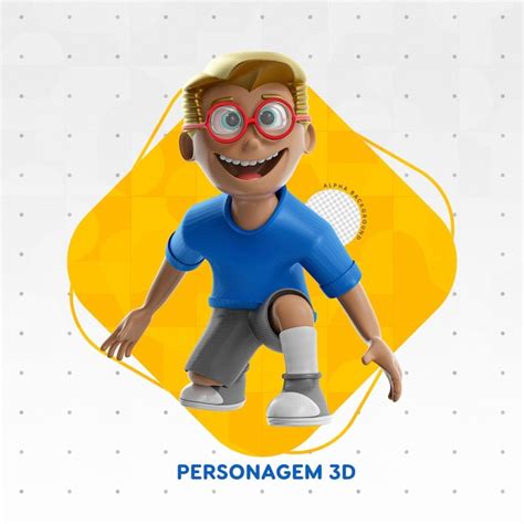 Criança feliz isolada ilustração 3d para composição PSD Premium