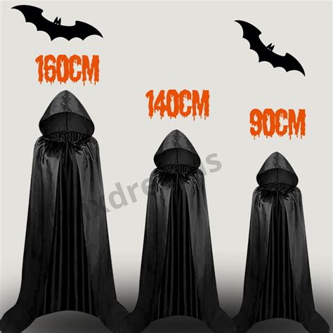 Capa De Vampiro Bruxa Capuz Unissex Halloween A Freira Fantasia Panico Mago Bruxo Cosplay