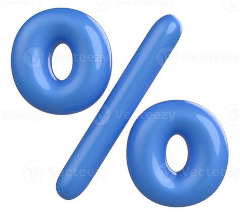 3d Symbol Percent Blue 11296910 Png