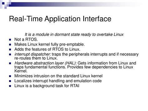 Ppt Real Time Application Interface Rtai Powerpoint Presentation