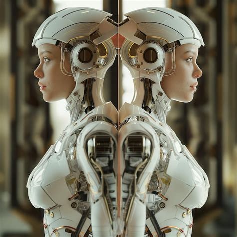 Female Robot Android Fembot With Futurist Aesthetics Premium Ai