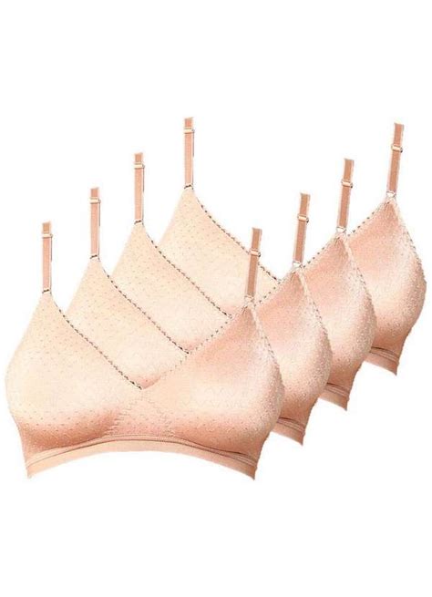 Kit 4 Sutiãs sem Aro e sem Bojo Poás Demillus 61411 Bege Rosado