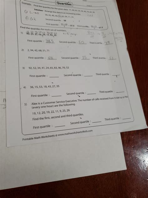 Solved Quartiles Example Find The Quartiles For The Given Chegg Com