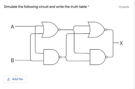 solved simulate the following circuit and write the truth