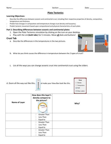 Plate Tectonics Simulation Phet