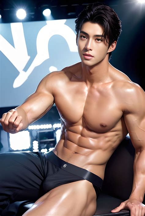 Korean Oppa Underwear Male Model Korean Handsome Guy Body Painting