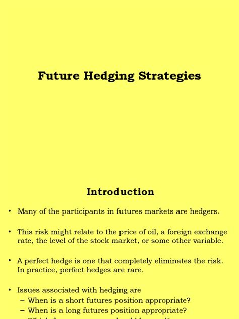 Strategies For Effective Futures Hedging Evaluating Short And Long