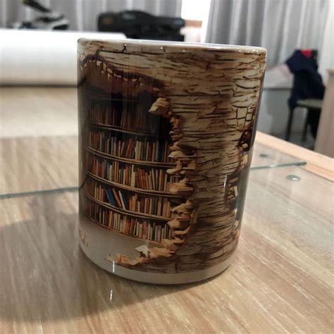 3d Bookshelf Mug A Library Shelf Cup Library Bookshelf Mug Book