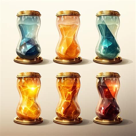 Premium Photo A Close Up Of A Set Of Four Glass Jars With Different Colors Generative Ai