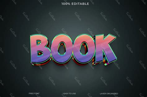 Efeito De Estilo De Texto De Livro Arquivo Psd Photoshop Premium