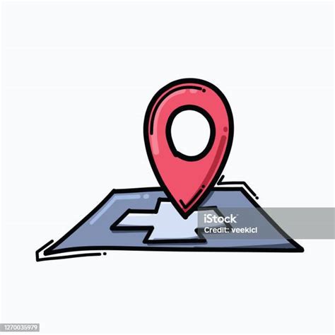 병원 로케이터 낙서 색상 벡터 아이콘 그리기 스케치 일러스트레이션 손 그린 선 Eps10 그리기에 대한 스톡 벡터 아트 및 기타 이미지 그리기 낙서 드로잉 내비게이션