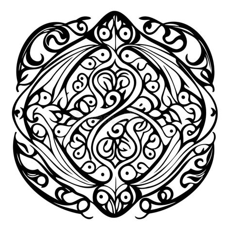Batik Pattern Ornament Design Black Element Illustration Stock Vector