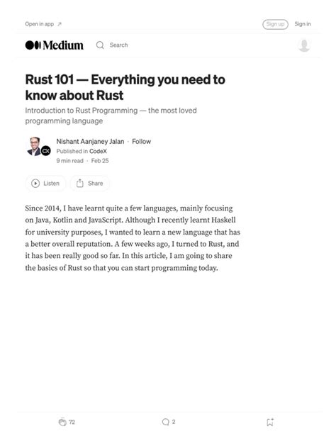 rust 101 everything you need to know about rust by nishant a pdf