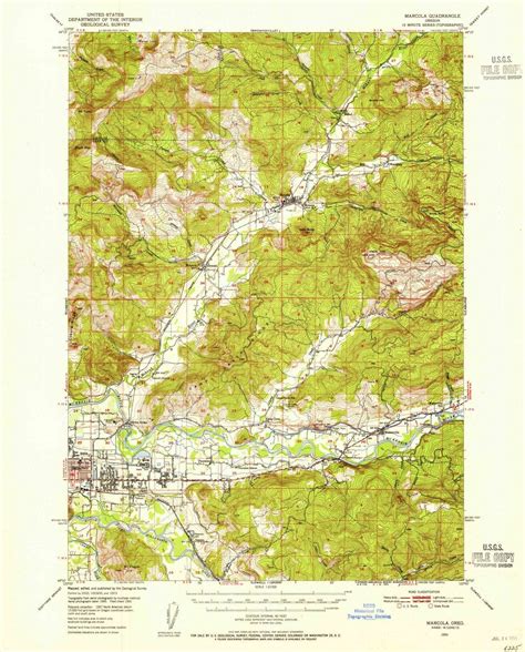 1950 Marcola Or Oregon Usgs Topographic Map Historic Pictoric