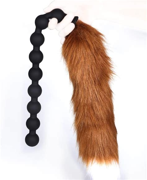 Naixbty Foxtail Anal Plugs Silikon Analkugeln Biegsam Andhautfreundlich