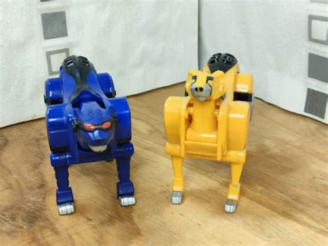 Bandai Power Rangers Jungle Fury Yellow Cheetah And Blue Jaguar Zord
