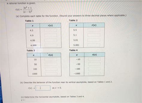 Solved A Rational Function Is Given 3x²1 X 52 A