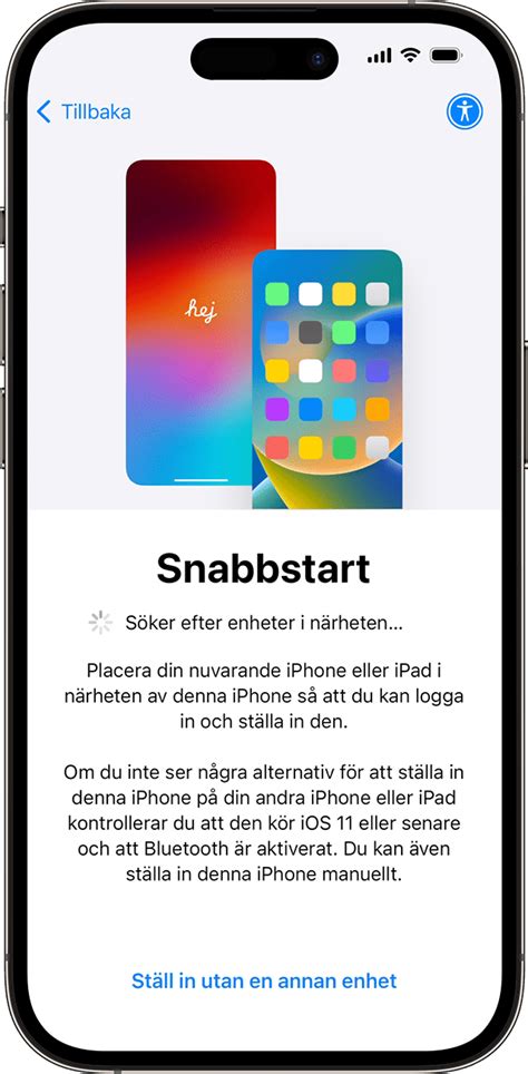 Använd Snabbstart för att överföra data till en ny iPhone eller iPad