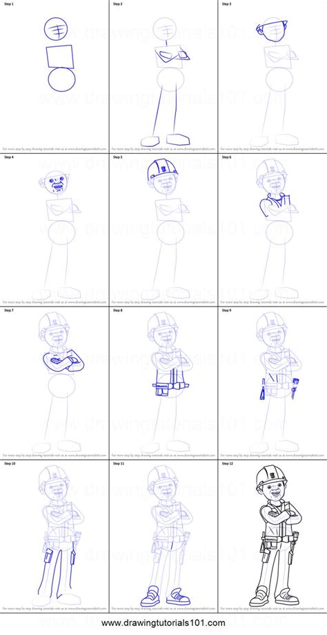 How To Draw Leo From Bob The Builder Printable Drawing Sheet By DrawingTutorials Com