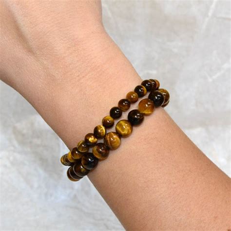 Pulseras Bolas Ojo De Tigre Elaboradas De Manera Artesanal