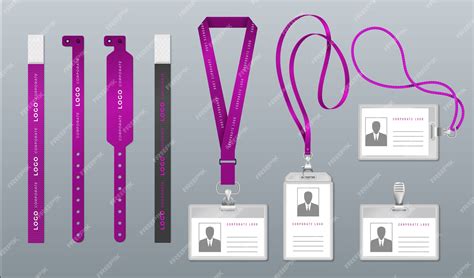 Premium Vector Realistic Lanyard Badge Identity Card Mockup Event