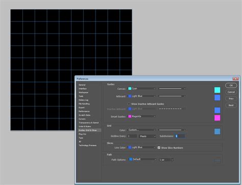 Photoshop S Normal Grid Is Smaller Than The Set Pixel Size Graphic Design Stack Exchange