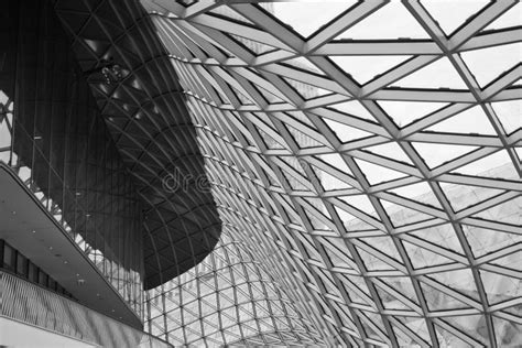 Structural Glass Facade Curving Roof Of Fantastic Office Building