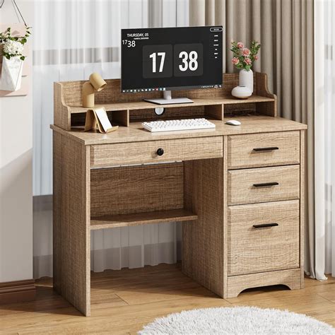 4 Ever Winner Computer Desk With Drawers 44 Inch Small Desk With File