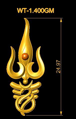 D Trishul Pendant STL And DM File Cad Wala