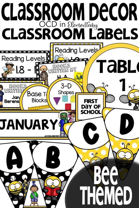 Classroom Labels Classroom Decor Bee Themed Bee Theme Classroom Labels Bee Themed Classroom