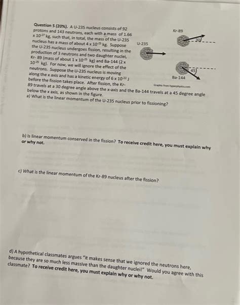Solved B Is Linear Momentum Conserved In The Fission To