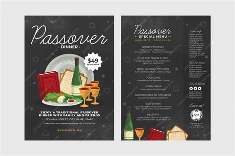 Premium Vector Black Luxury Passover Menuflyer Templates In Vector