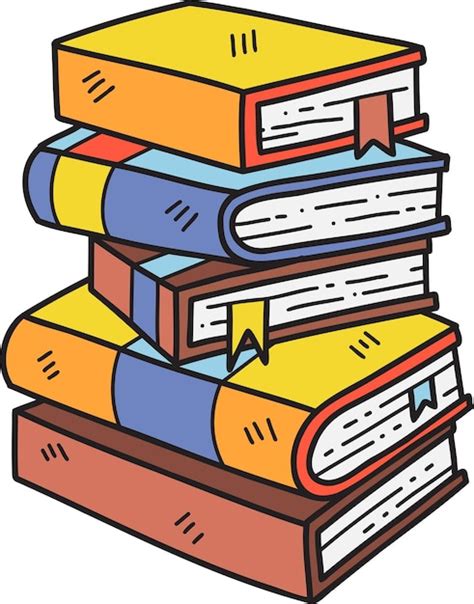 Premium Vector Hand Drawn Stack Of Books Illustration