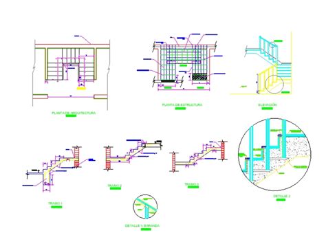 Detalle De Escalera En AutoCAD Descargar CAD 147 6 KB Bibliocad