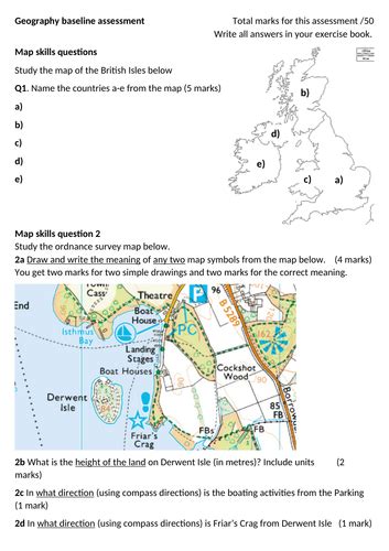 Geography Year 7 Baseline Assessment Teaching Resources