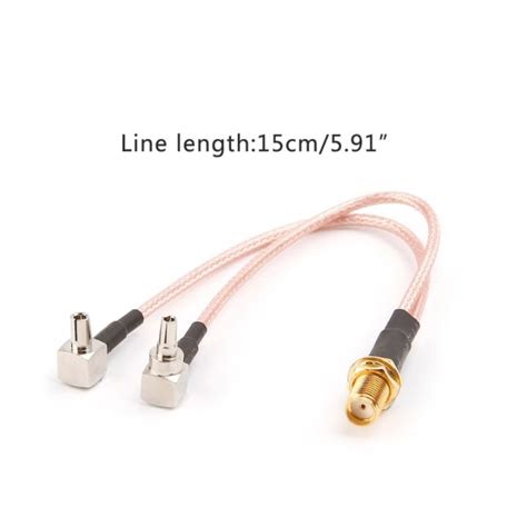 Y Type SMA Female Jack To TS9 & CRC9 Male 2 Plugs Splitter Combiner ...