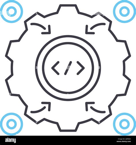 Integration Line Icon Outline Symbol Vector Illustration Concept