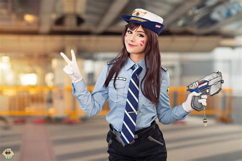 Elarte Cosplay Overwatch Police Officer Dva Cosplay